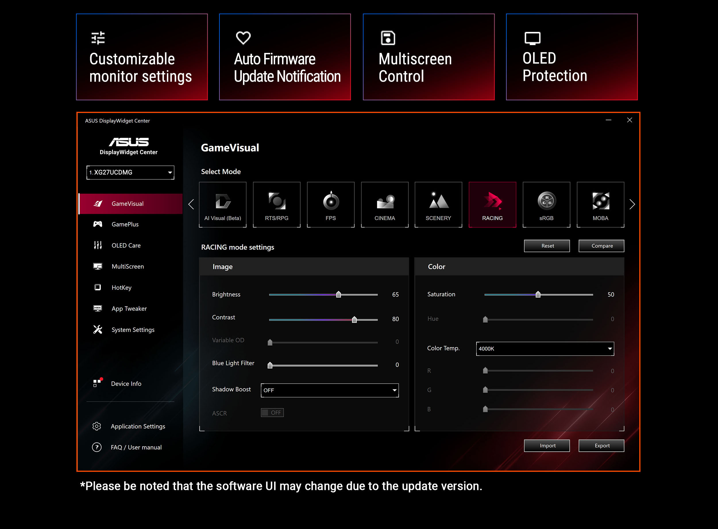 ASUS ROG Strix 27" 4K QD-OLED Gaming Monitor (XG27UCDMG) - 240Hz, 0.03ms, OLED Anti-Flicker 2.0 ...